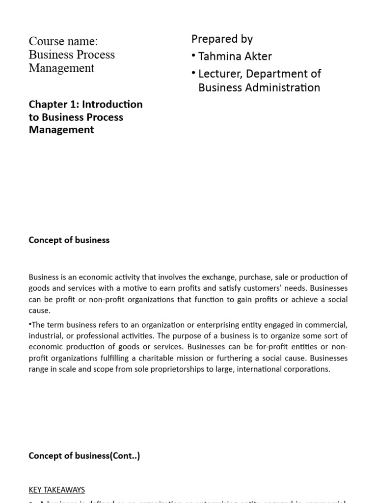 Lecture One | PDF | Business | Business Process Management Lecture One | PDF | Business | Business Process Management