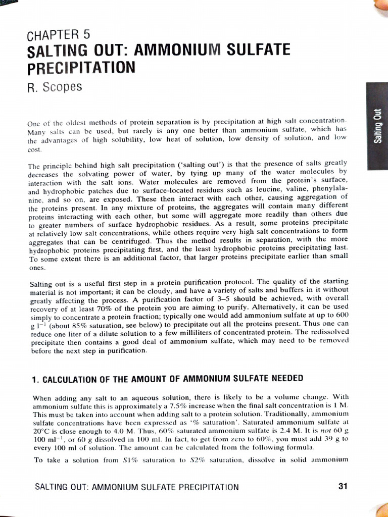 CHP 5 Salting Out | PDF