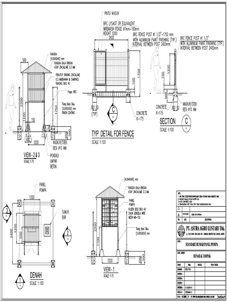 Standart Rumah Panel Sumur Bor 2023-Denah | PDF
