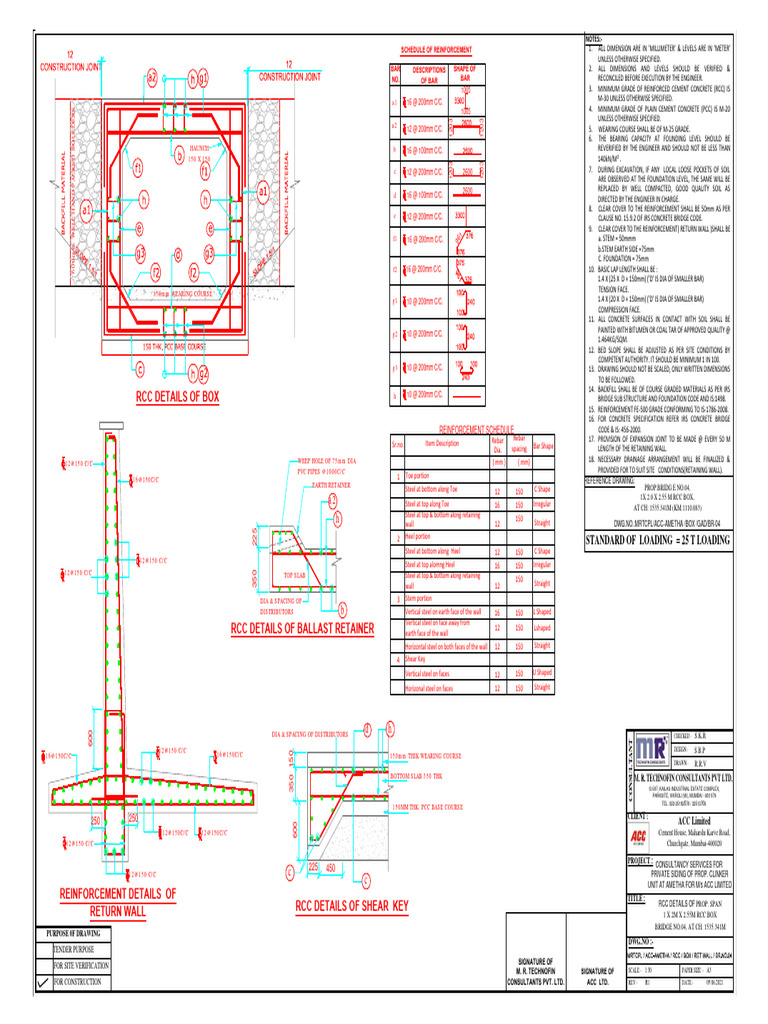 04.MRTCPL-RCC - Box-Ret - Wall at CH190.643 | PDF | Concrete | Building ...