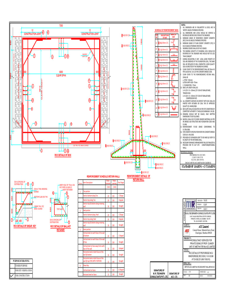 Return Wall Reinforcement Schedule | PDF | Concrete | Materials