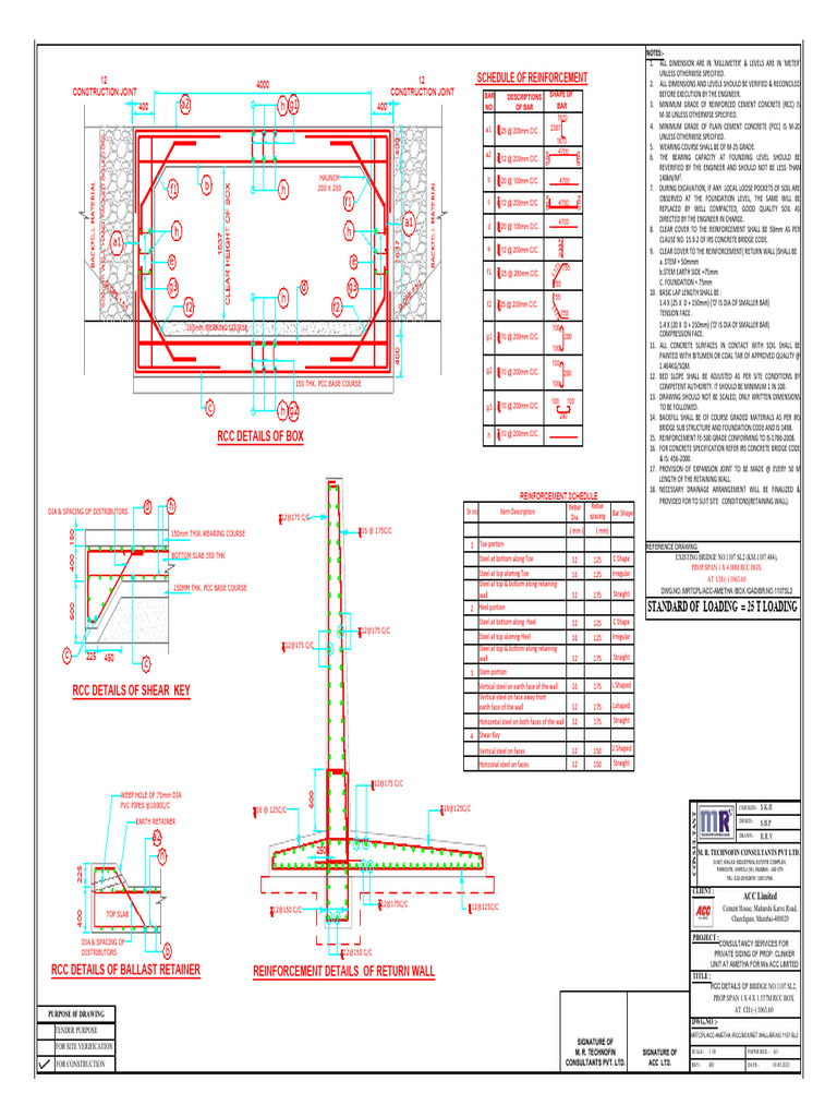 Br.No.1107-SL2-MRTCPL- REINF - RCC BOX - RET.WALL-CH-1063.60 | PDF