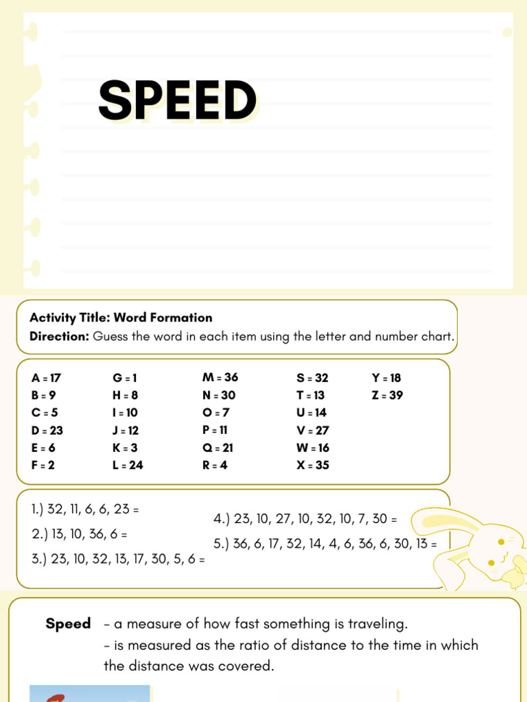 Speed Lesson Pdf Speed Metrology