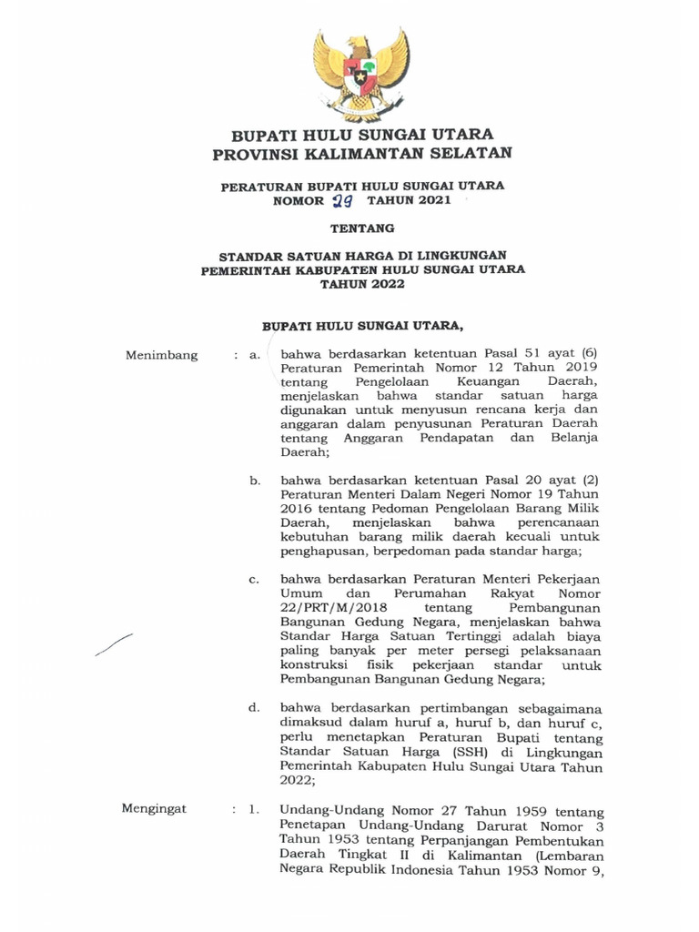 Perbup SSH 2022 | PDF