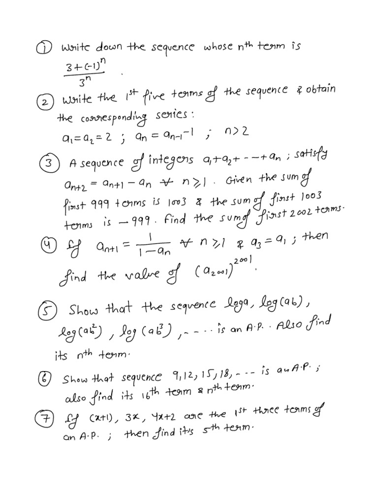 Arithmetic and Geometric Sequences Problems | PDF | Arithmetic | Numbers