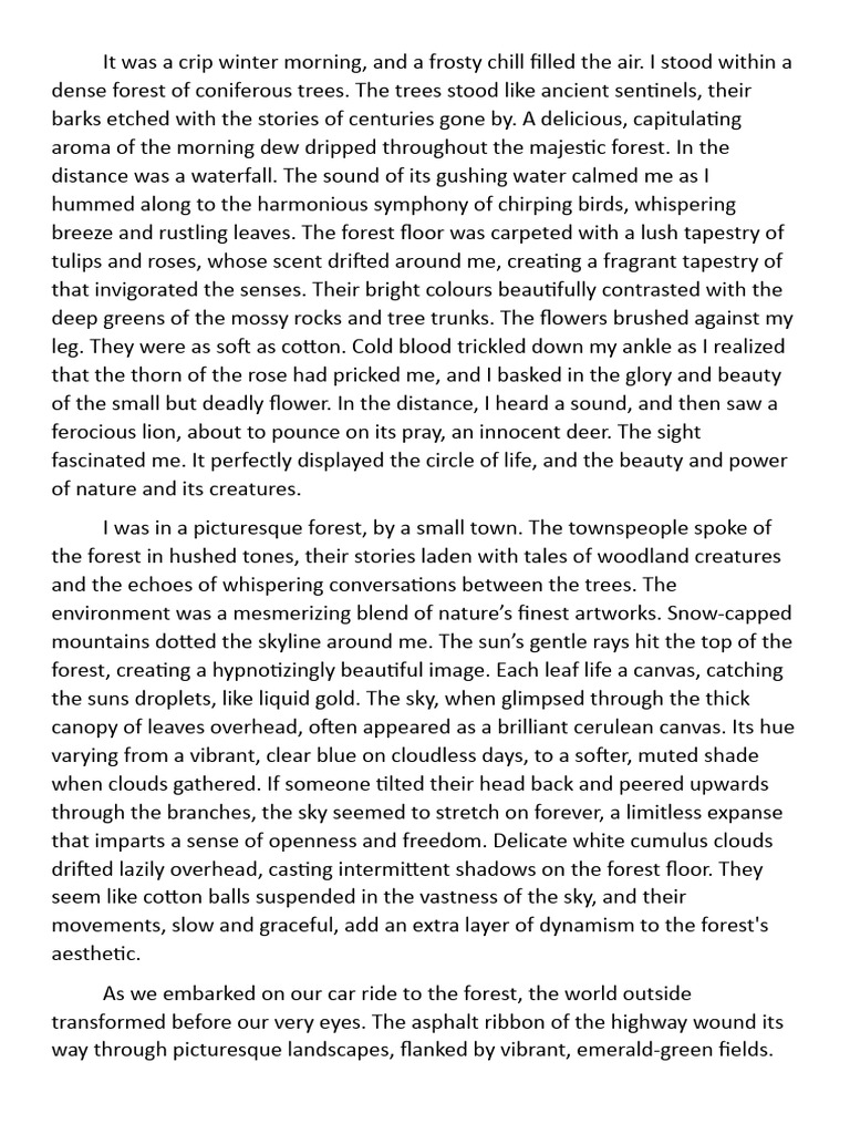 Descriptive Essay - Imaginative Place | PDF | Sky | Physical Geography