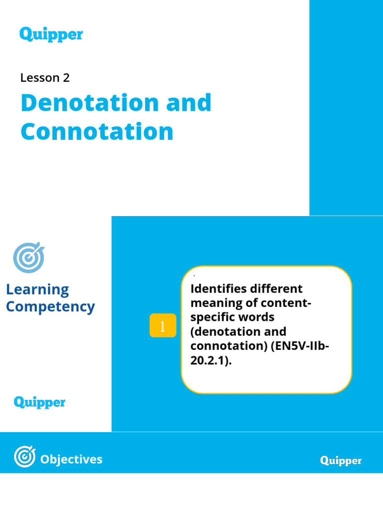 Denotation vs. Connotation Lesson | PDF | Connotation | Verb