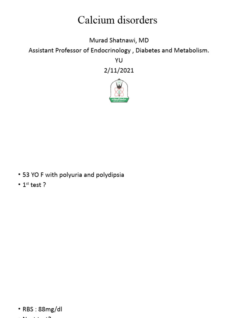 Lec#49 Calcium Disorders | Download Free PDF | Causes Of Death ...