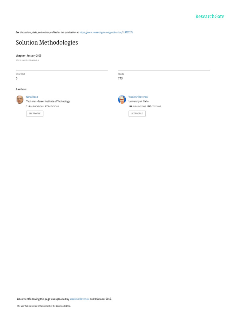 Solution Methodologies Pdf Field Mathematics Equations