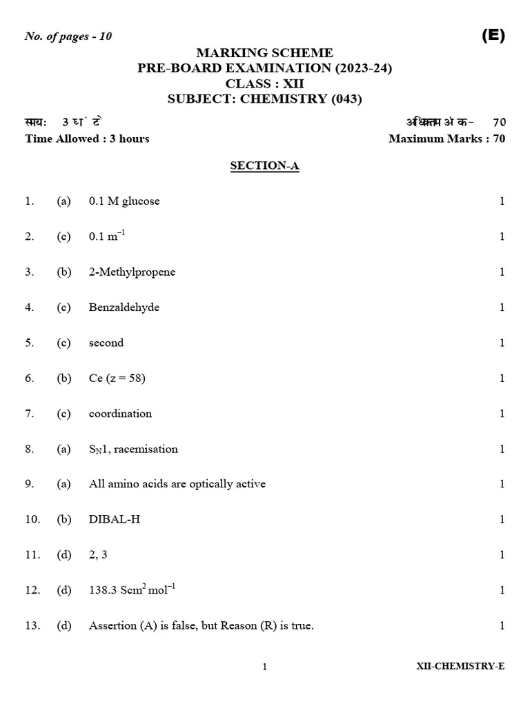 Xii - Chemistry - Important Sample Paper | Download Free PDF | Physical ... Xii - Chemistry - Important Sample Paper | Download Free PDF | Physical ...