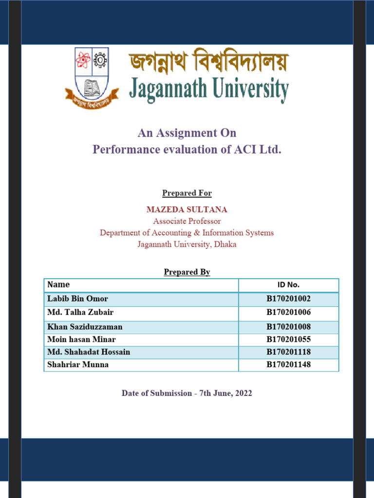 ACI Ltd. Performance Evaluation Report | PDF