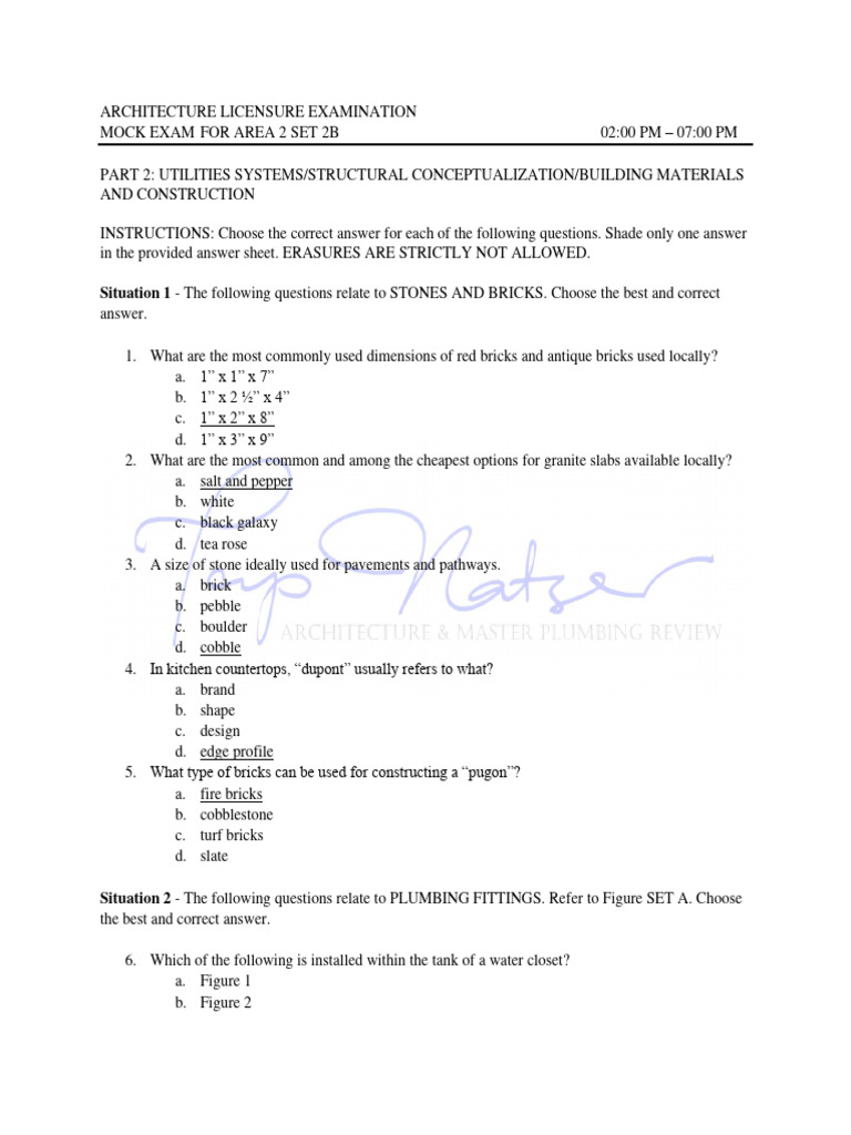 SET 2B Day 1 Part 2 ANSWER KEY | PDF | Flooring | Plumbing