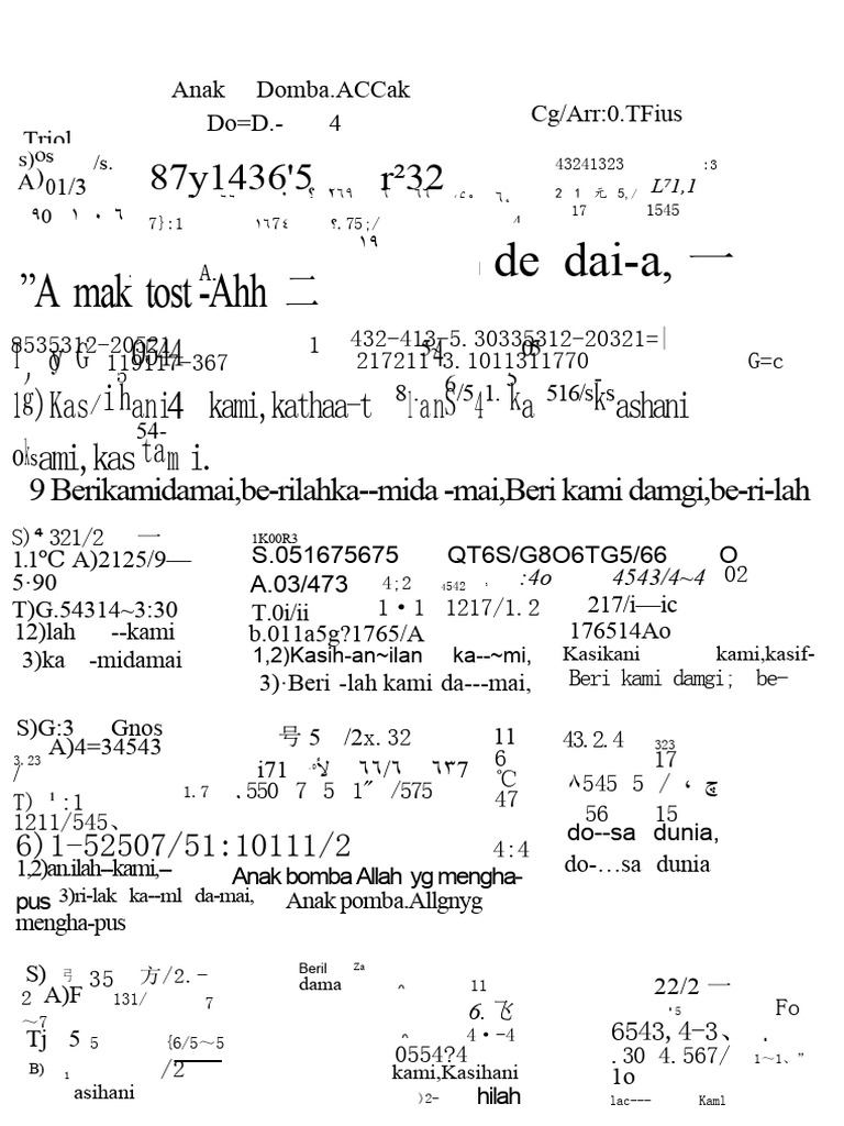 Lirik dan Partitur Anak Domba Allah | PDF