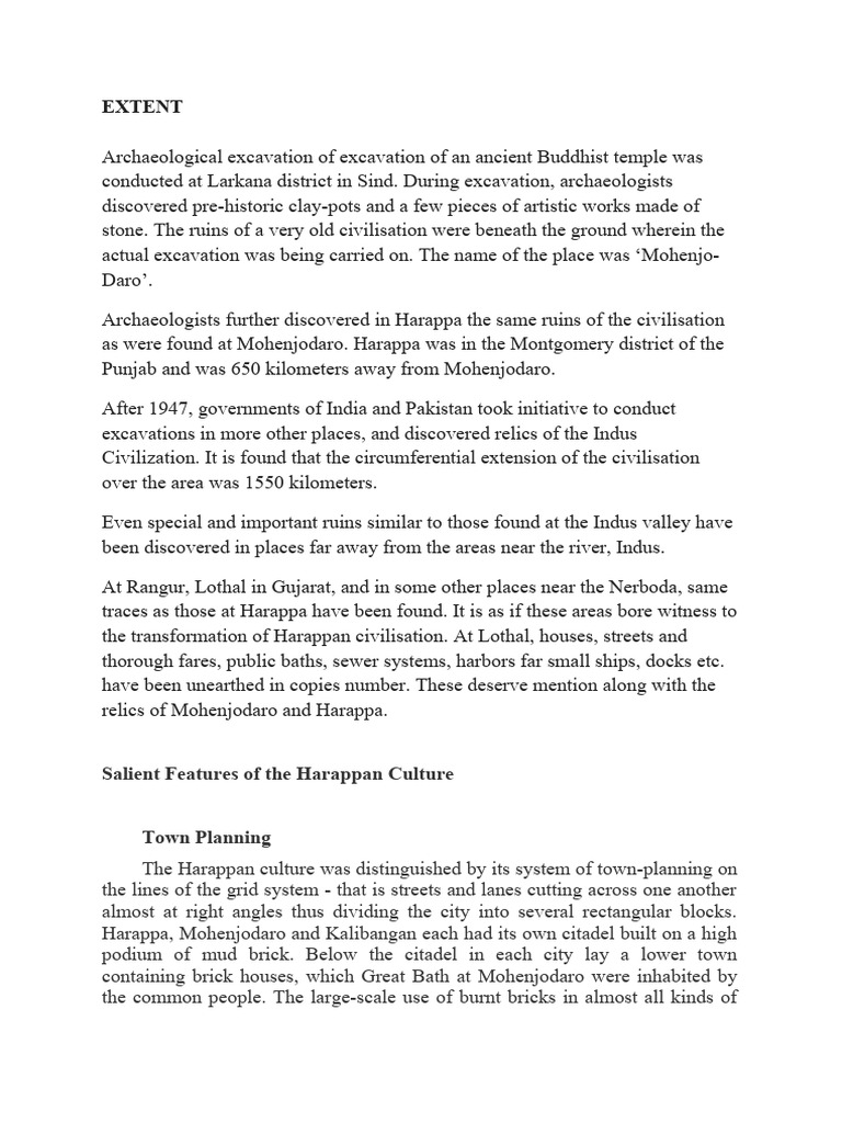 Salient Features of The Harappan Culture | PDF