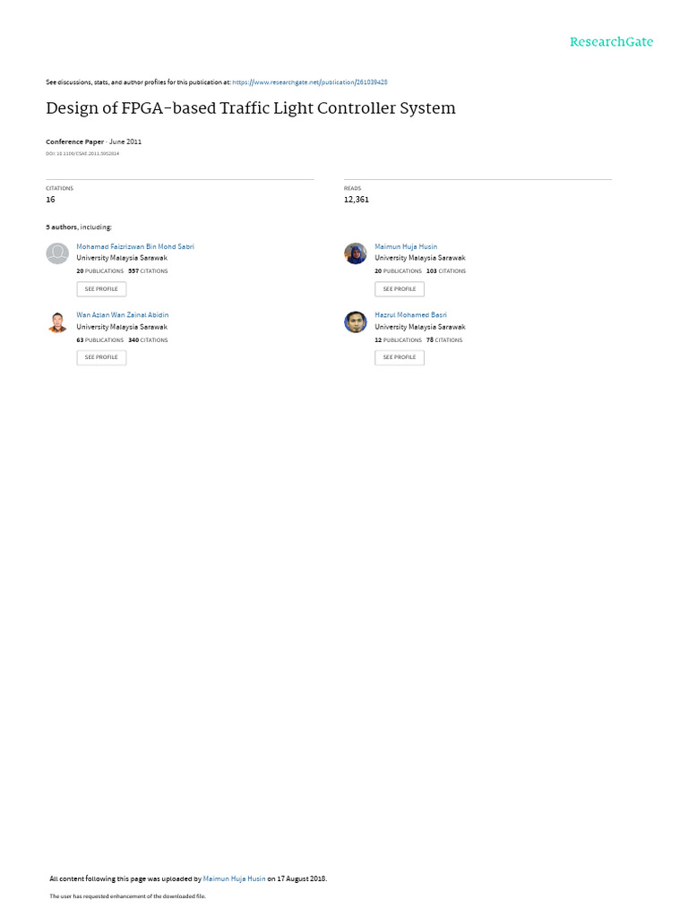 DesignofFPGA BasedTrafficLightControllerSystem | PDF | Field Programmable Gate Array ...