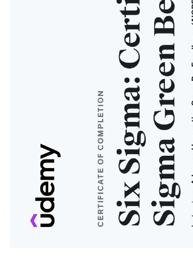 Six Sigma Certificate | PDF