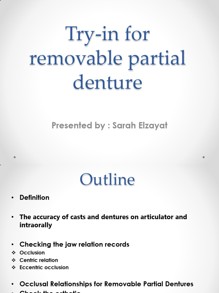 Partial Denture Try-In Guide | PDF | Dentures | Dental Implant