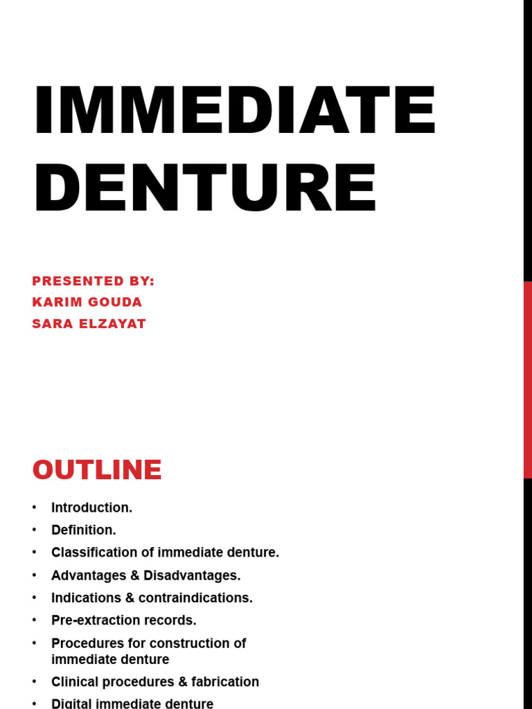 Immediate Denture | PDF