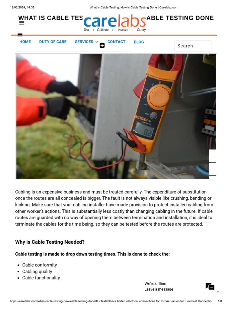What Is Cable Testing How Is Cable Testing Done Pdf Electrical Resistance And Conductance