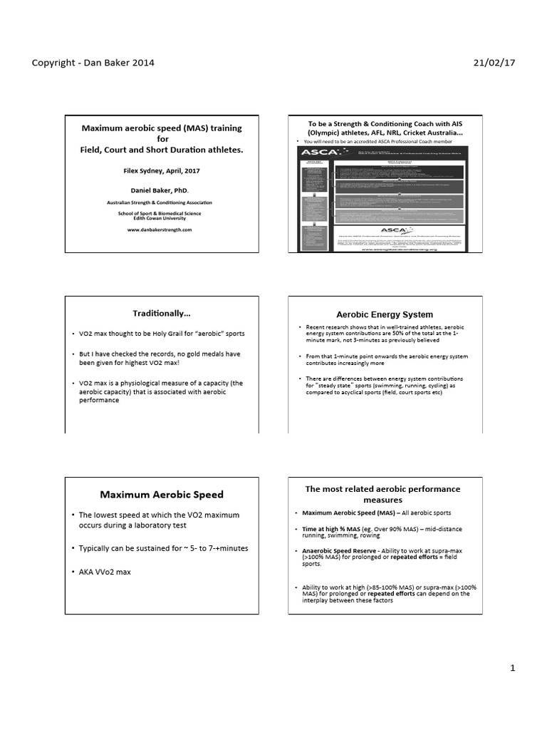 Maximum Aerobic Speed (MAS) Training For Field, Court and Short Dura On ...