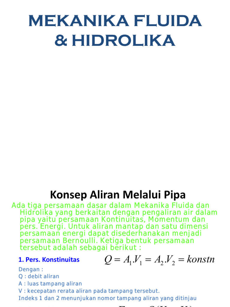Aliran Zat Cair Dalam Pipa | PDF