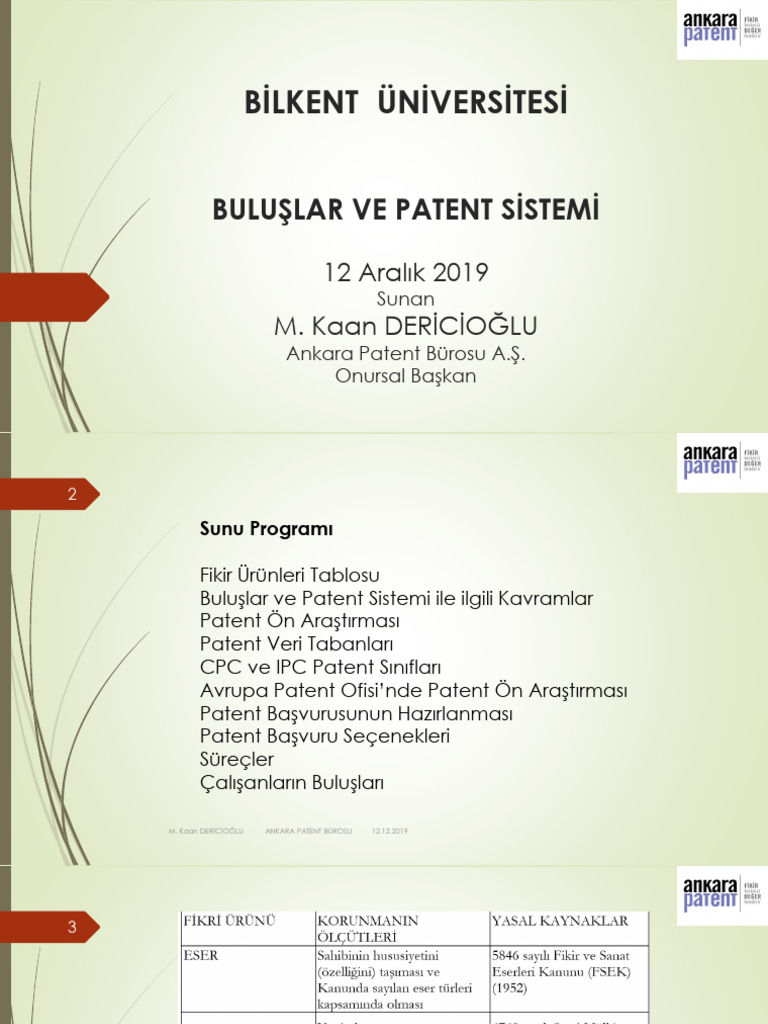 Patent Fikri Hak Bulus Sunumu | PDF