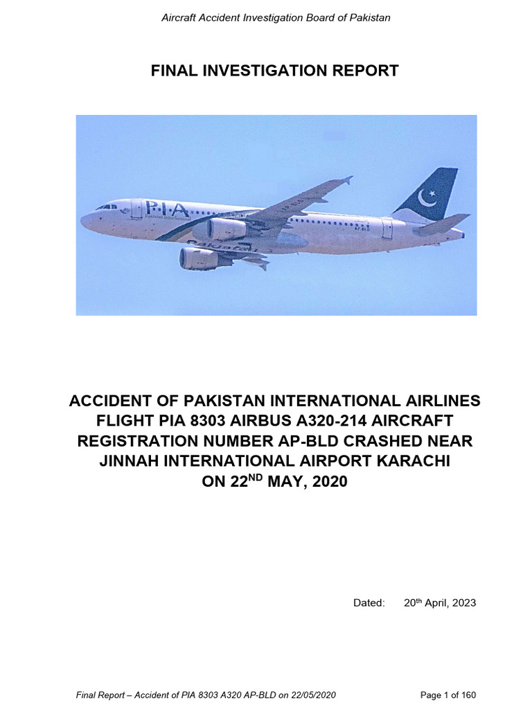 PIA 8303 Crash Final Investigation Report | PDF | Aircraft | Aerospace