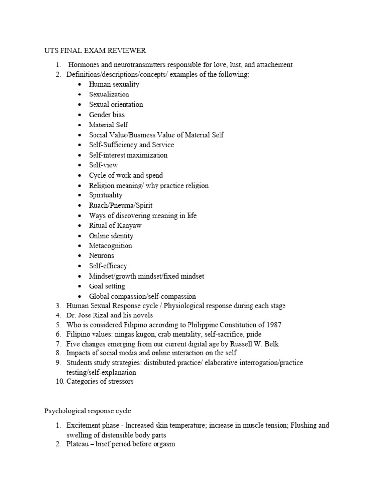 Uts Final Exam Reviewer | PDF