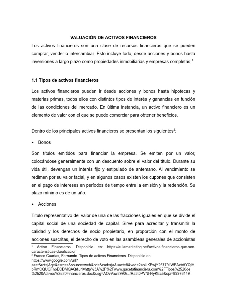 Valuación de Activos Financieros | Descargar gratis PDF | Modelo de fijación de precios de ...