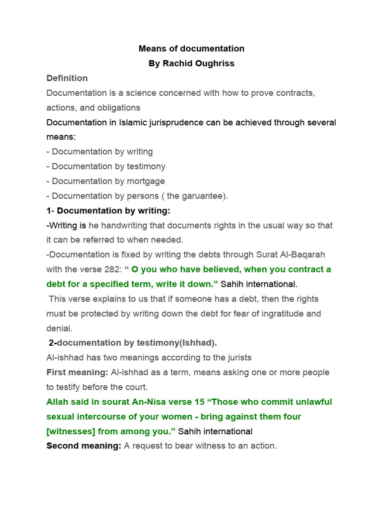 Means of Documentation | PDF