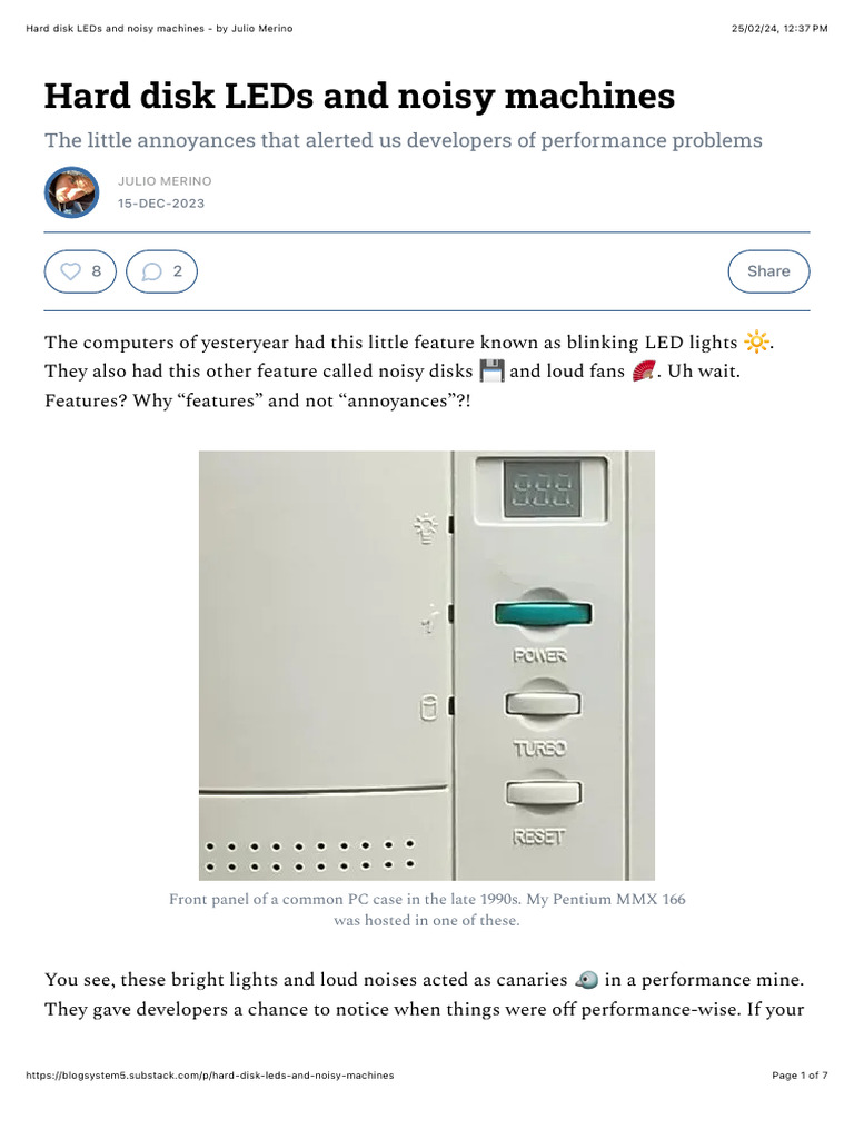 Hard Disk LEDs and Noisy Machines - by Julio Merino | PDF