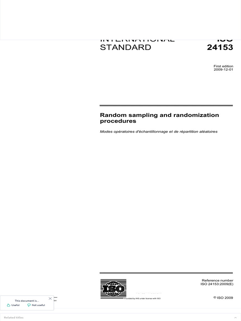 Iso 24153-2009 - PDF - Sampling (Statistics) - International ...