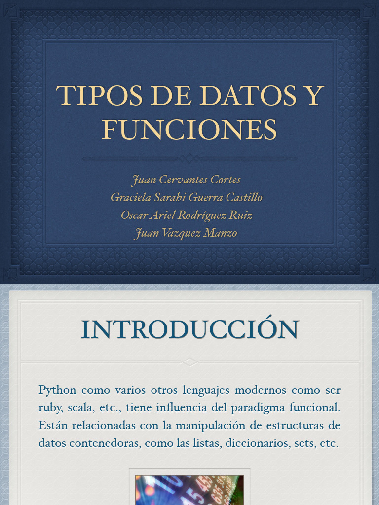 Tipos de Datos y Funciones en Python | PDF | Tipo de datos | Lenguaje ...