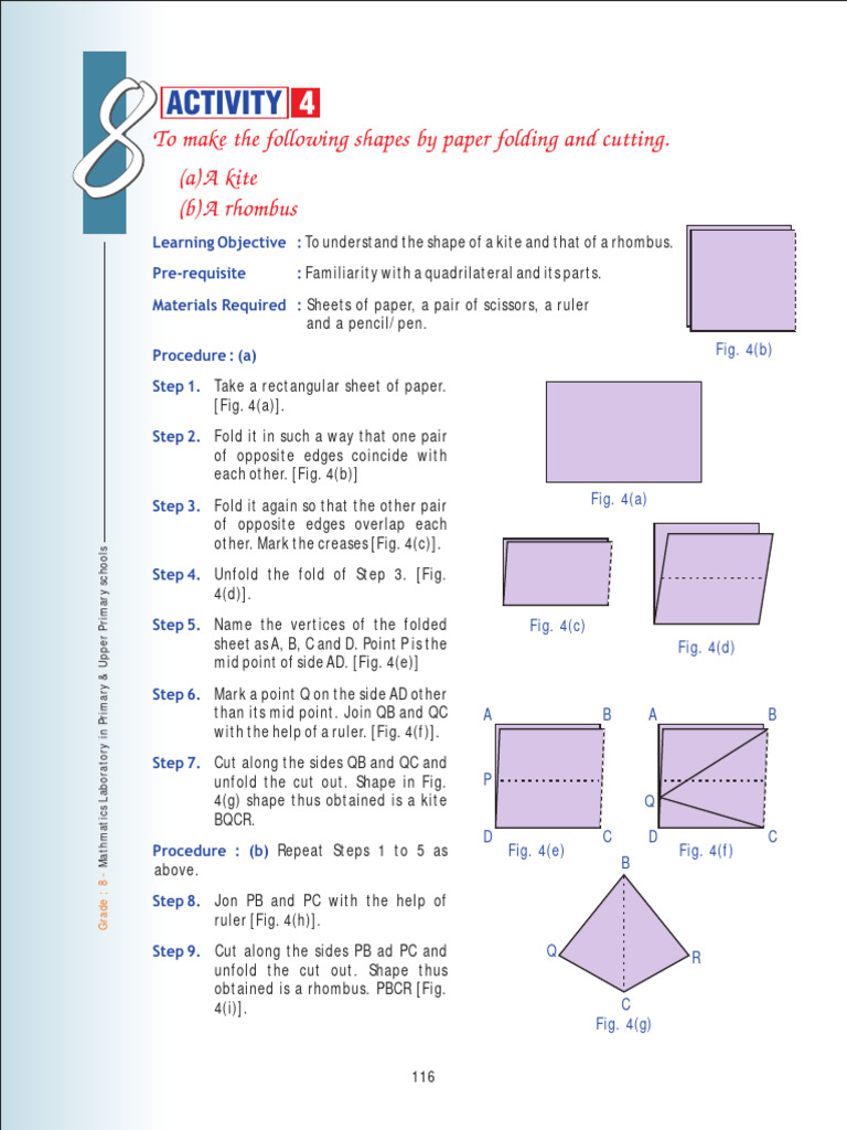 CBSE Class 8 Maths Activity 4 | PDF | Euclid | Geometric Shapes
