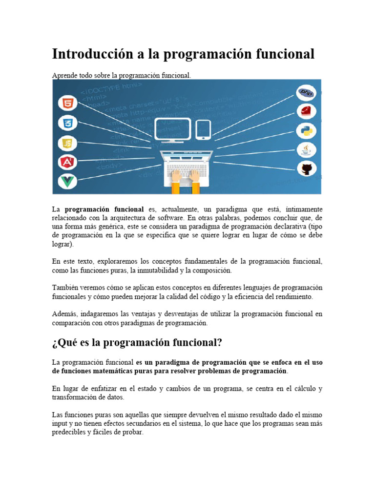 Introducción A La Programación Funcional | PDF | Programacion Funcional ...