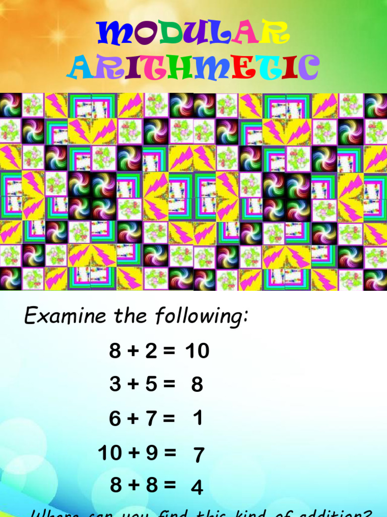 Notes 1 Modulo Arithmetic | Download Free PDF | Ring Theory | Algebra