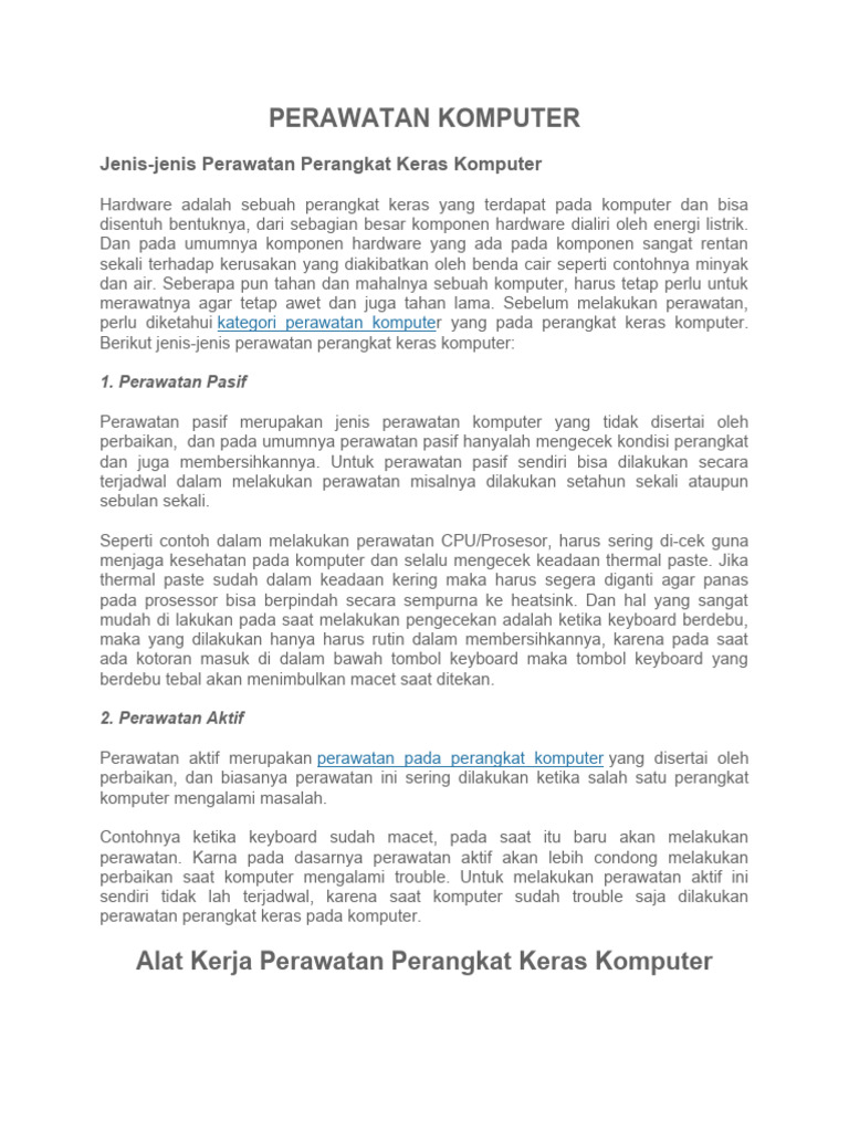 Perawatan Komputer | PDF