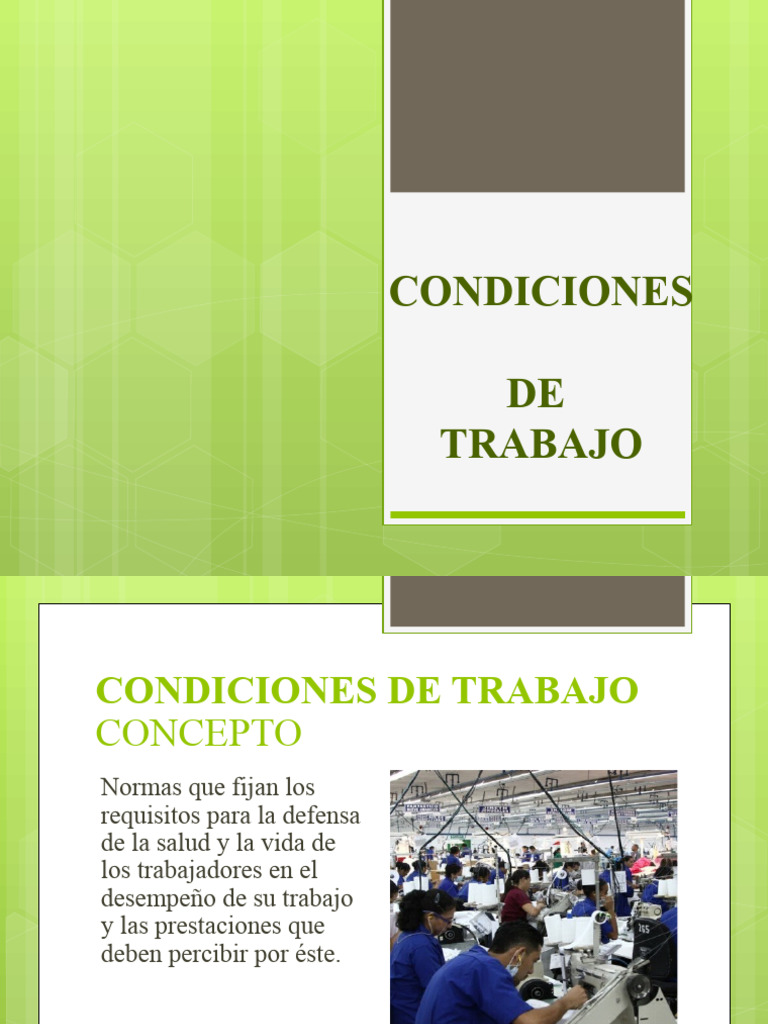 Condiciones de Trabajo | PDF