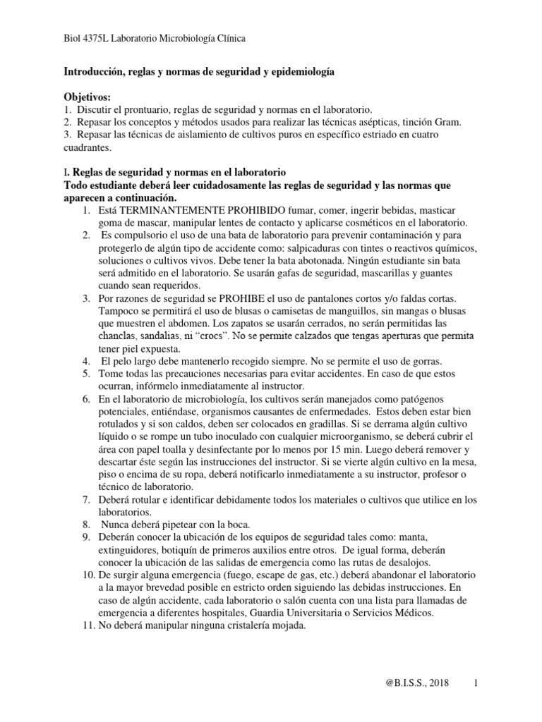 4375 Lab 1 Introduccion | PDF | Tinción | Técnicas de laboratorio.