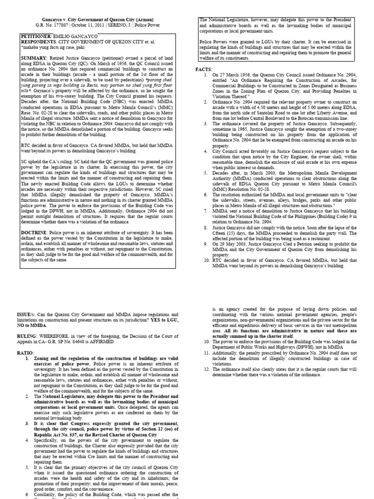 Gancayco v. City Government of Quezon City | PDF