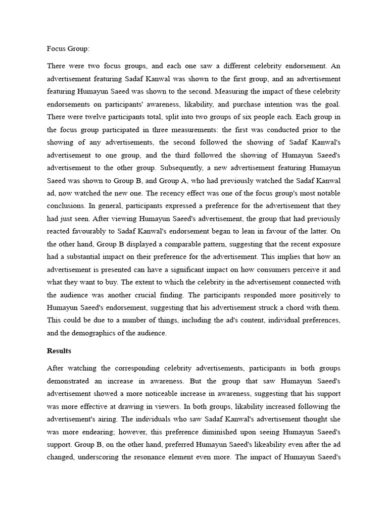 Focus Group Data | PDF | Advertising | Brand