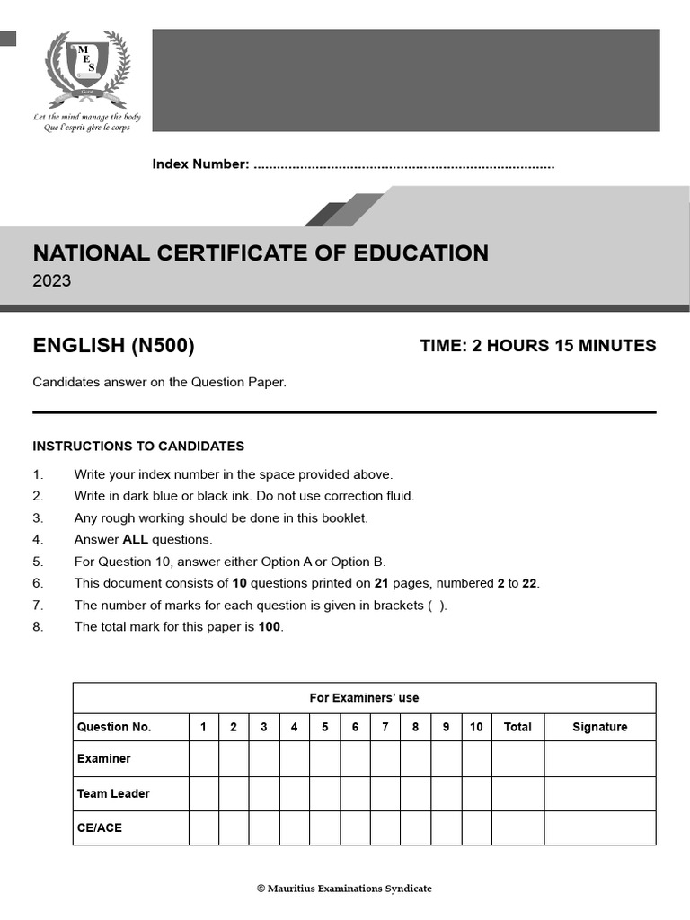 NCE 2023 English | PDF