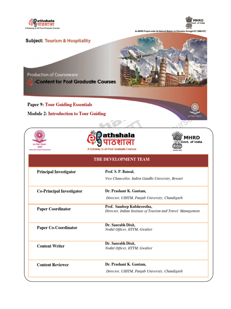 Tour Guiding Essentials: Introduction To Tour Guiding: Paper 9 ...