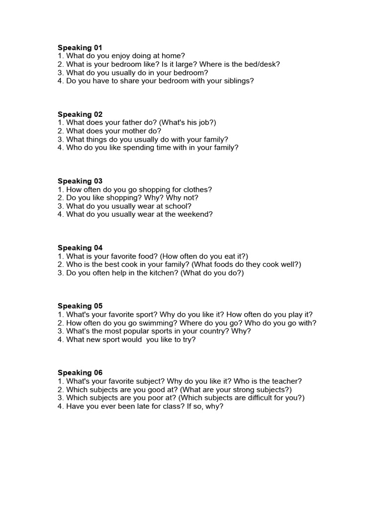 Personal Interests and Daily Life Topics | PDF