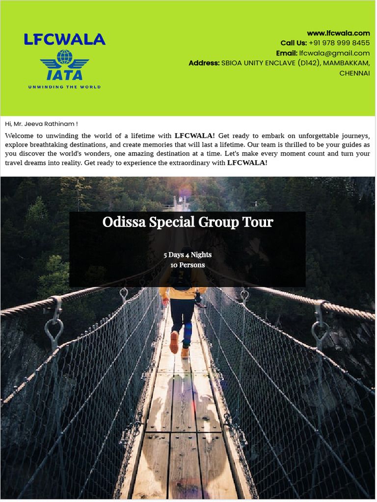 Odissa Special Group Tour | PDF | Payments | Fee