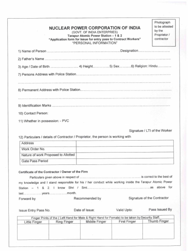 Cisf Pass Form | PDF