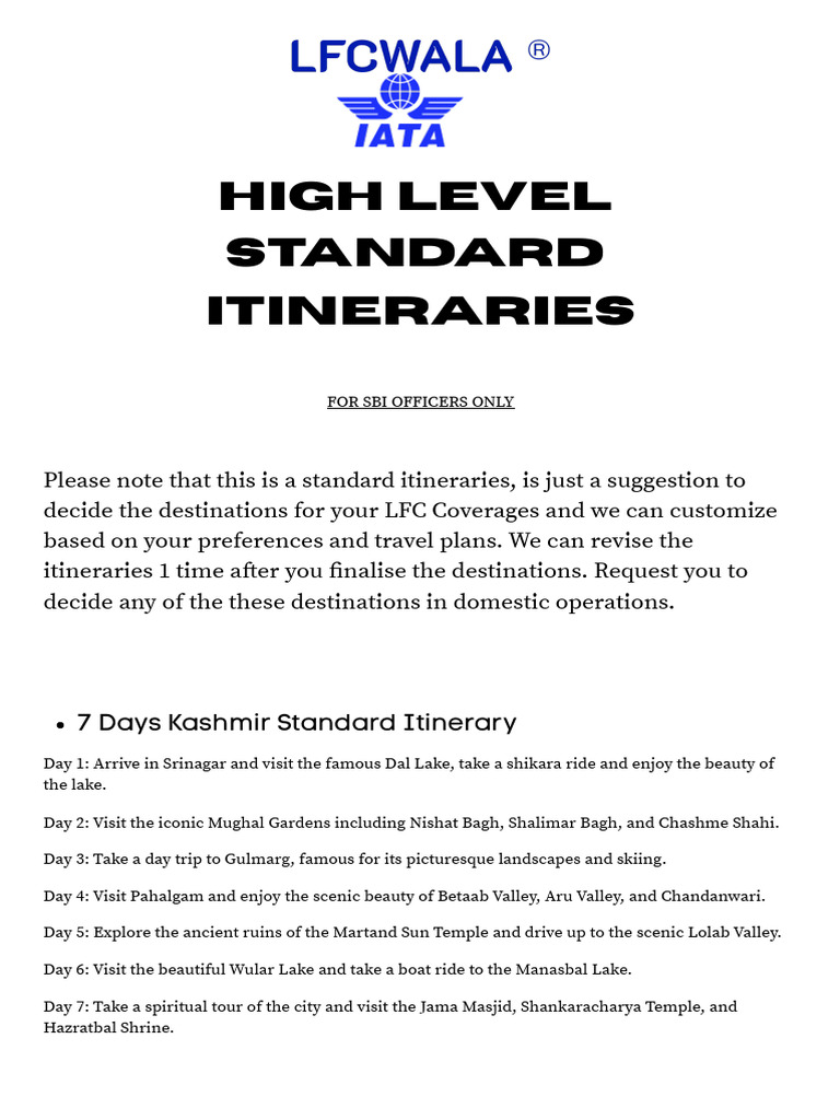 LFC Destination List | PDF