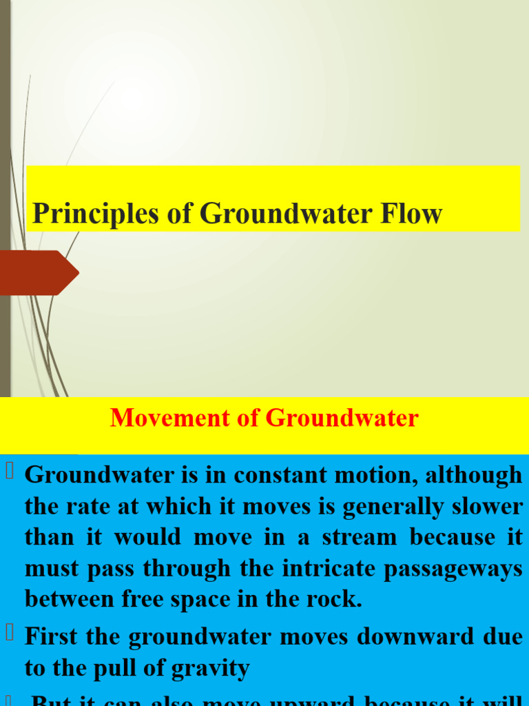 6 Principles of Groundwater Flow 08052022 063528pm | PDF | Law ...