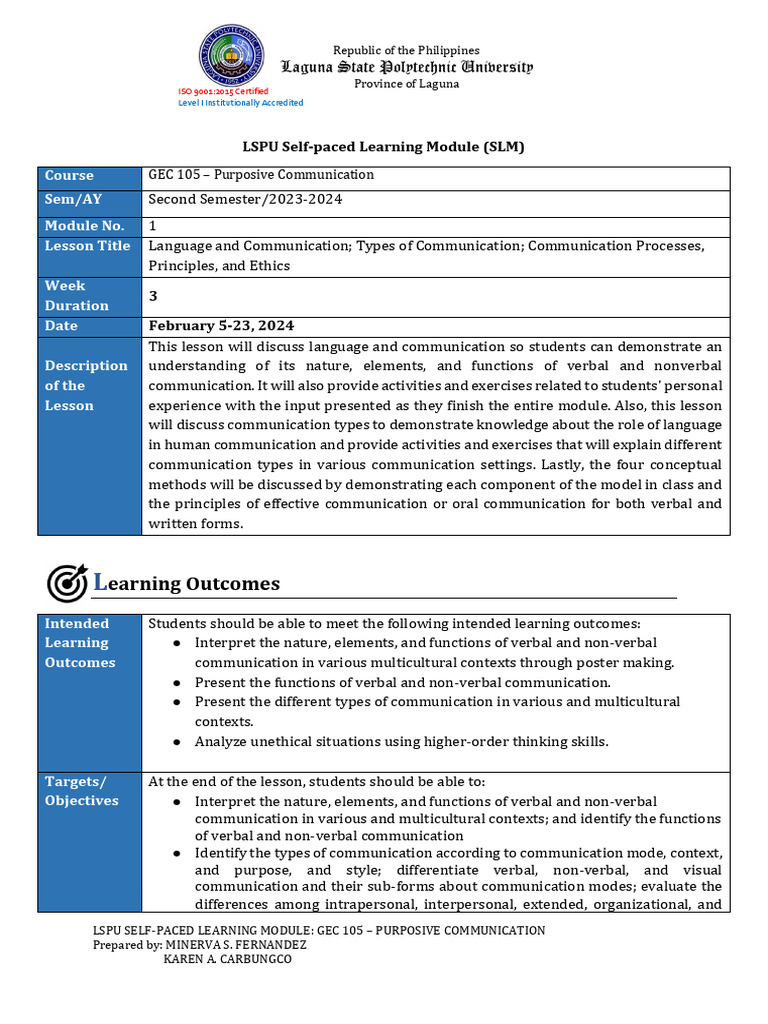 Module in Gec 105 | PDF | Communication | Word