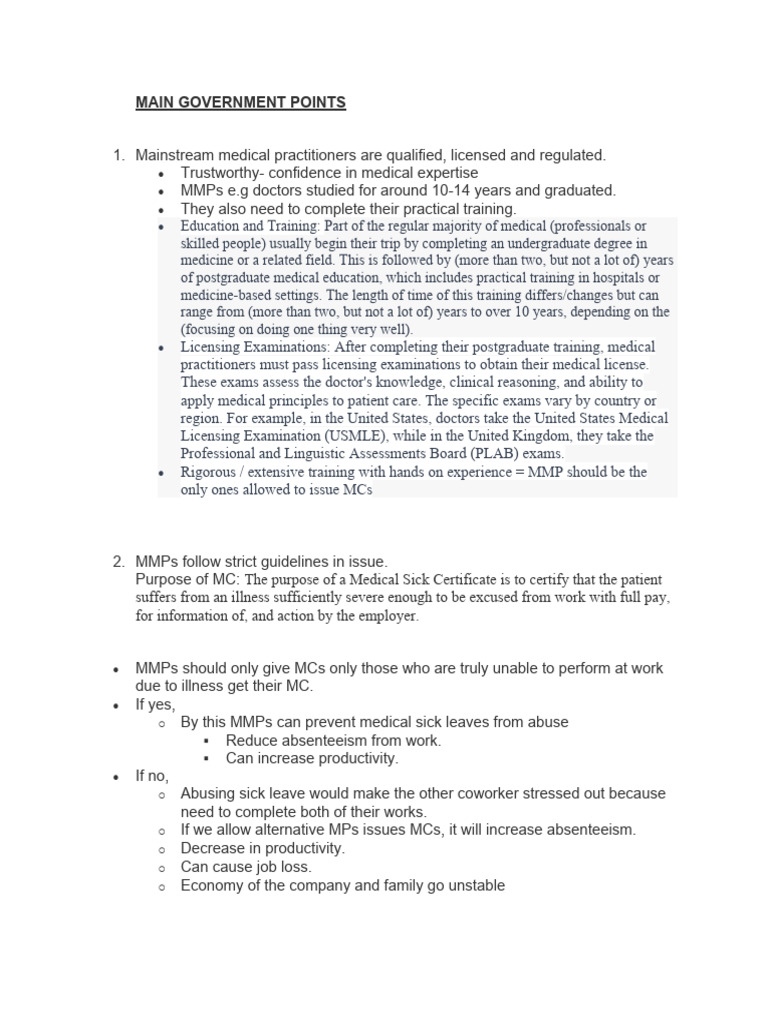 Government Main Points | PDF
